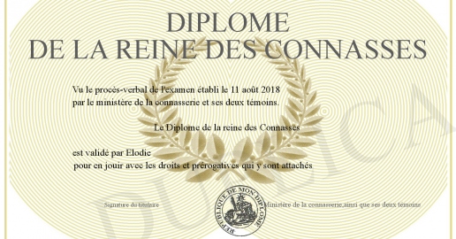 Diplome de la reine des Connasses