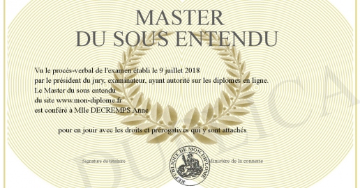 Master du sous entendu