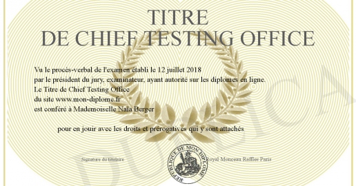 Titre de Chief Testing Office