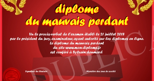 diplome du mauvais perdant