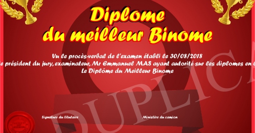 Diplome du meilleur Binome