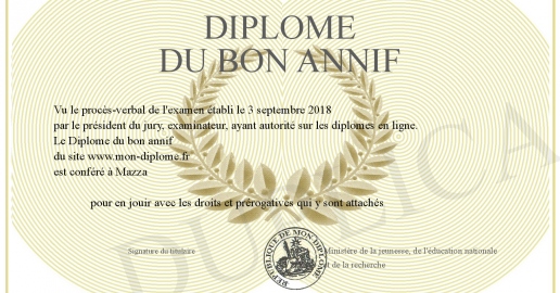 Diplome du bon annif