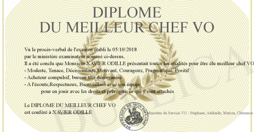 DIPLOME DU MEILLEUR CHEF VO