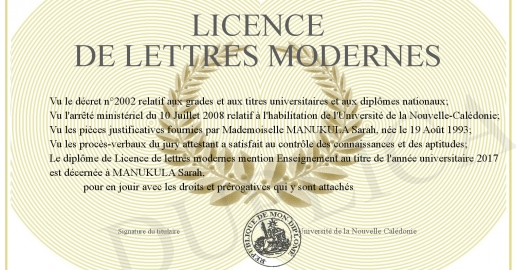 LICENCE DE LETTRES MODERNES