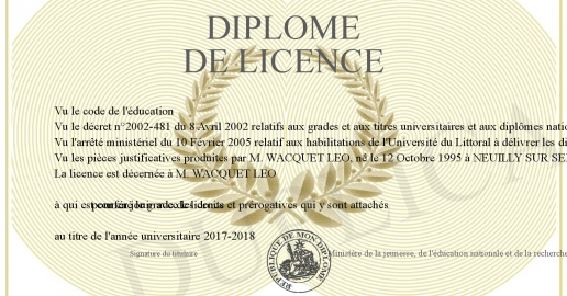 Diplome de licence