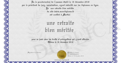 une retraite bien meritee