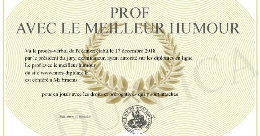 prof avec le meilleur humour