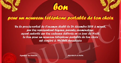 bon pour un nouveau telephone portable de ton choix