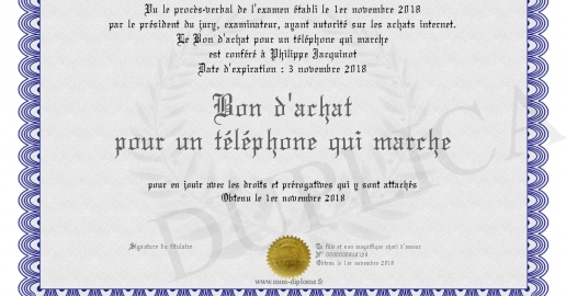 Bon d achat pour un telephone qui marche