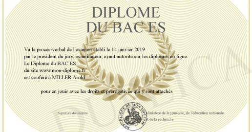 Diplome du BAC ES