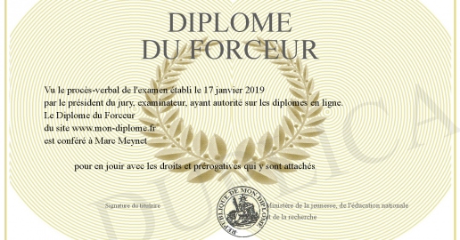 Diplome du Forceur
