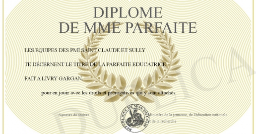 Diplome de MME PARFAITE