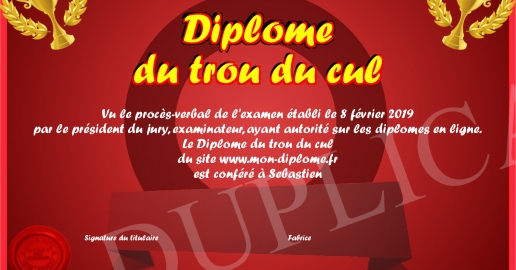 Diplome Du Trou Du Cul