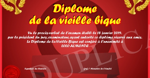 Diplome de la vieille bique