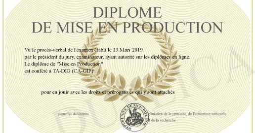Diplome de Mise en Production