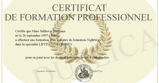 Certificat de formation professionnel