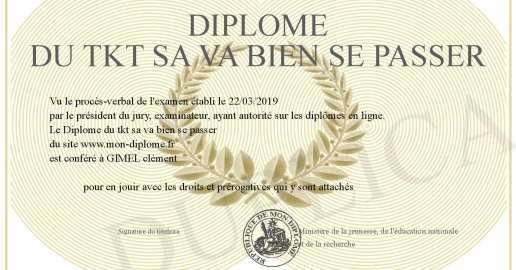 Diplome du tkt sa va bien se passer