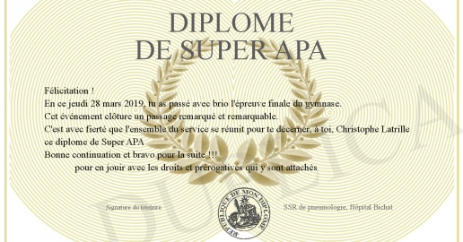 diplome de Super APA