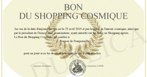 Bon du Shopping Cosmique