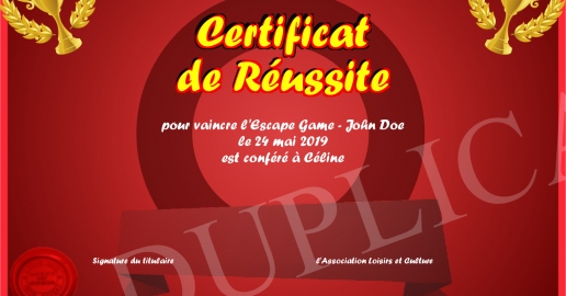 Certificat de Reussite