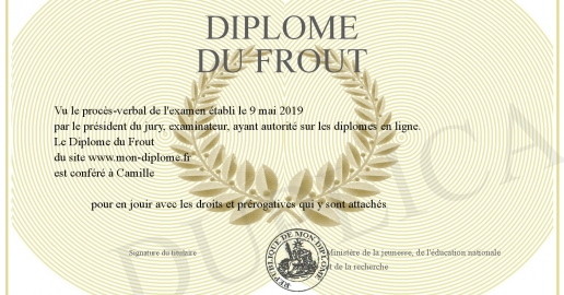 Diplome du Frout