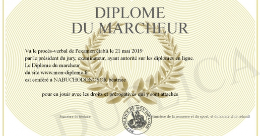Diplome du marcheur