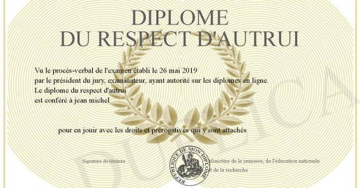 diplome du respect d autrui