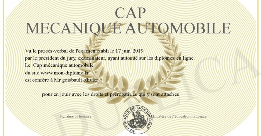 Cap mecanique automobile