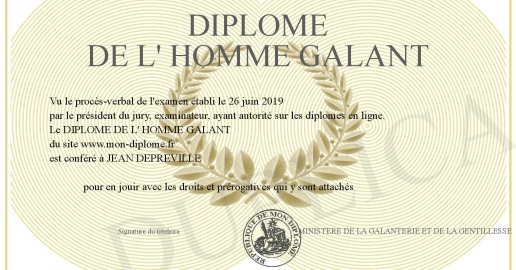 DIPLOME DE L HOMME GALANT