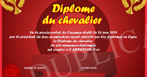 Diplome du chevalier