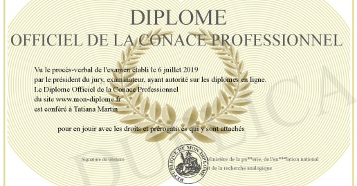 Diplome Officiel de la Conace Professionnel