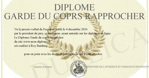 Diplome Garde du coprs rapprocher