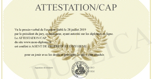 ATTESTATION/CAP