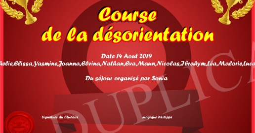 Course de la desorientation