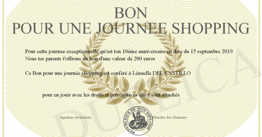 Bon pour une journee shopping