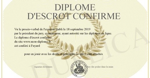 diplome d escrot confirme