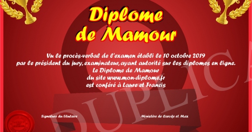 Diplome de Mamour