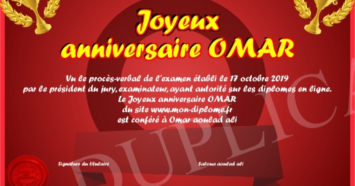 Joyeux anniversaire OMAR