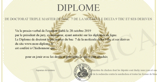 Diplome de doctorat triple master du bac 7 de la molecule delta 9 thc ...