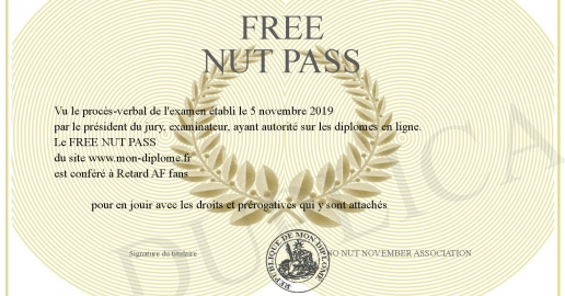 FREE NUT PASS