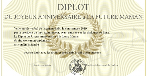 Diplot du Joyeux Anniversaire a la future Maman