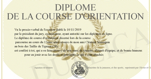 Diplome de la Course d Orientation