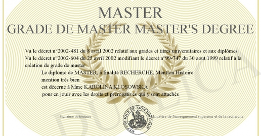 MASTER GRADE DE MASTER MASTER S DEGREE