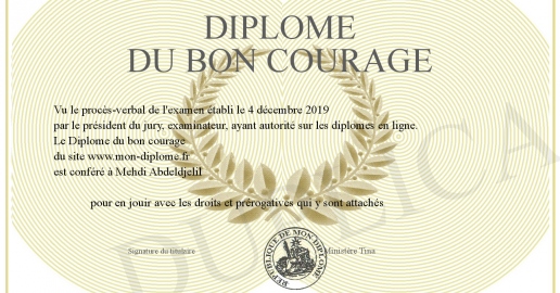Diplome du bon courage