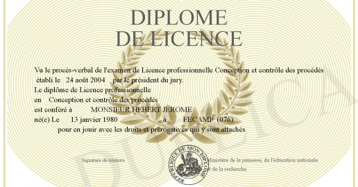 Diplome de licence