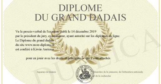 Diplome du grand dadais