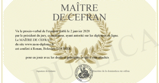 MAÎTRE DE CEFRAN