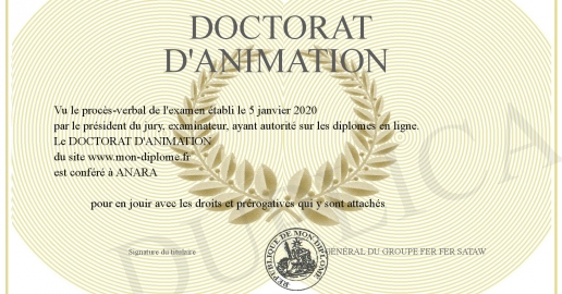 DOCTORAT D ANIMATION