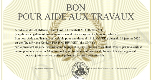 Bon pour Aide aux Travaux