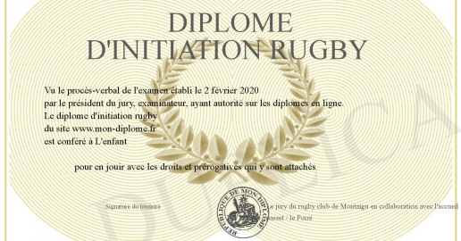 diplome d initiation rugby
